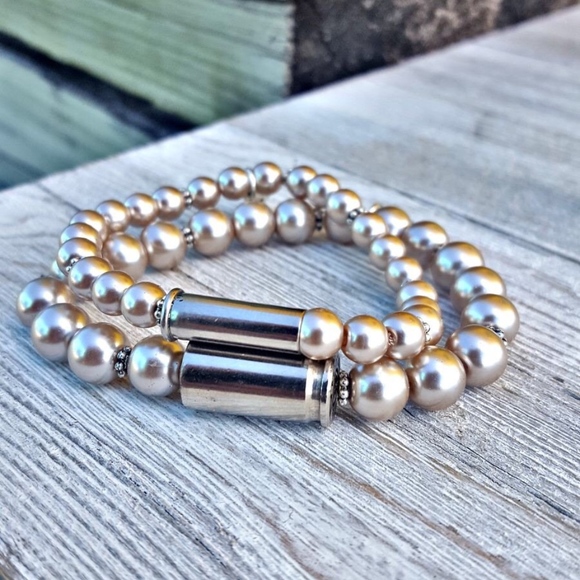 Jewelry | Pearls Bullets Bracelet Set Smokey | Poshmark